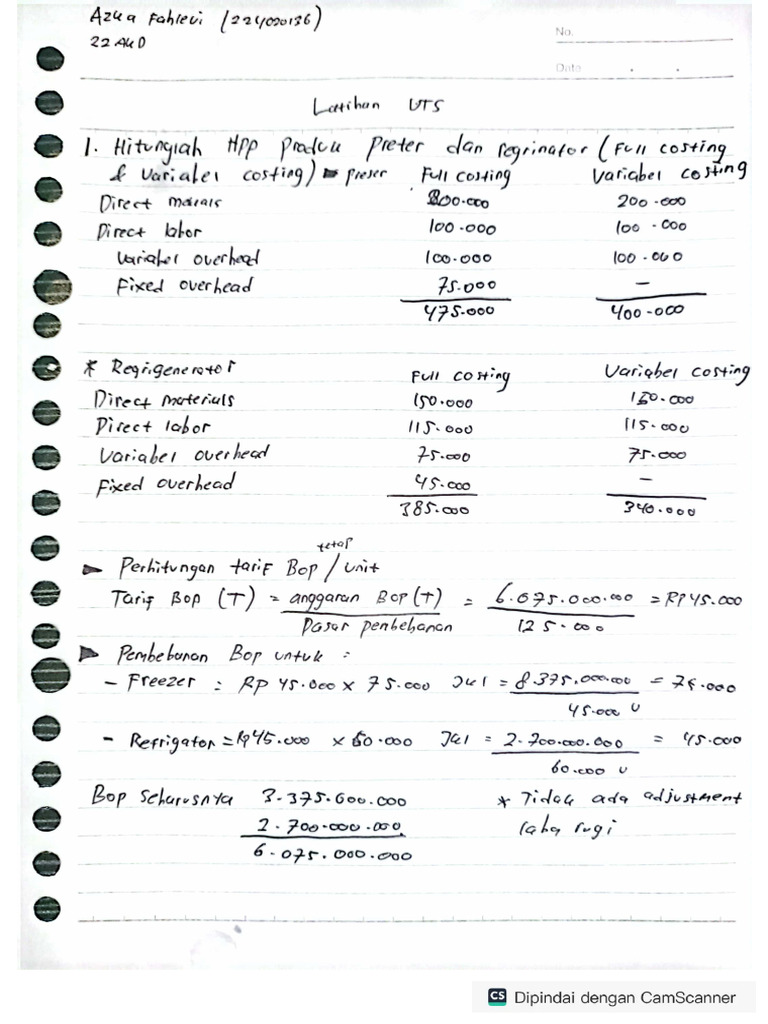 Latihan Uts Akmen | PDF