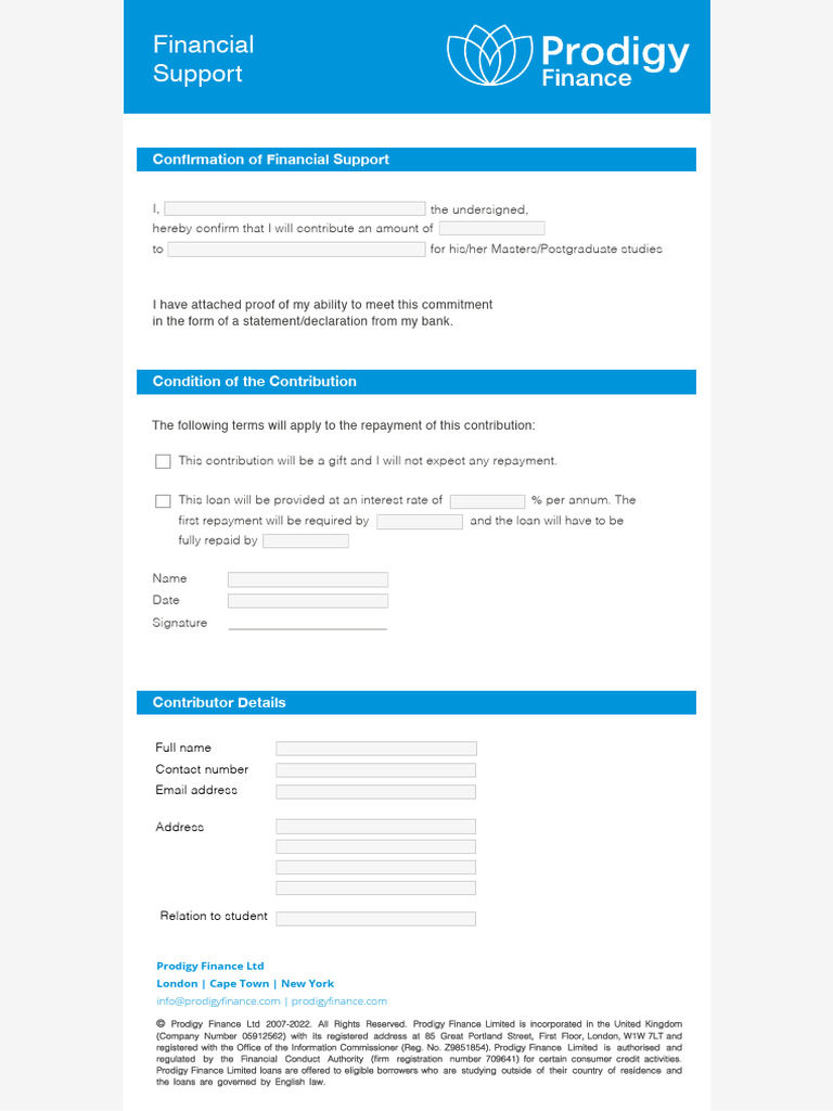 Financial Support Form | PDF