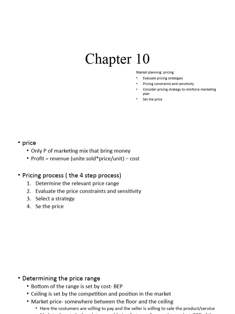 Chapter 10 - Pricing | PDF | Pricing | Prices