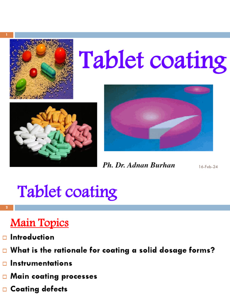 Tablet Coating | PDF | Tablet (Pharmacy) | Chemistry