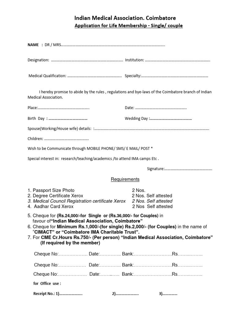 Life Member Application Form | PDF