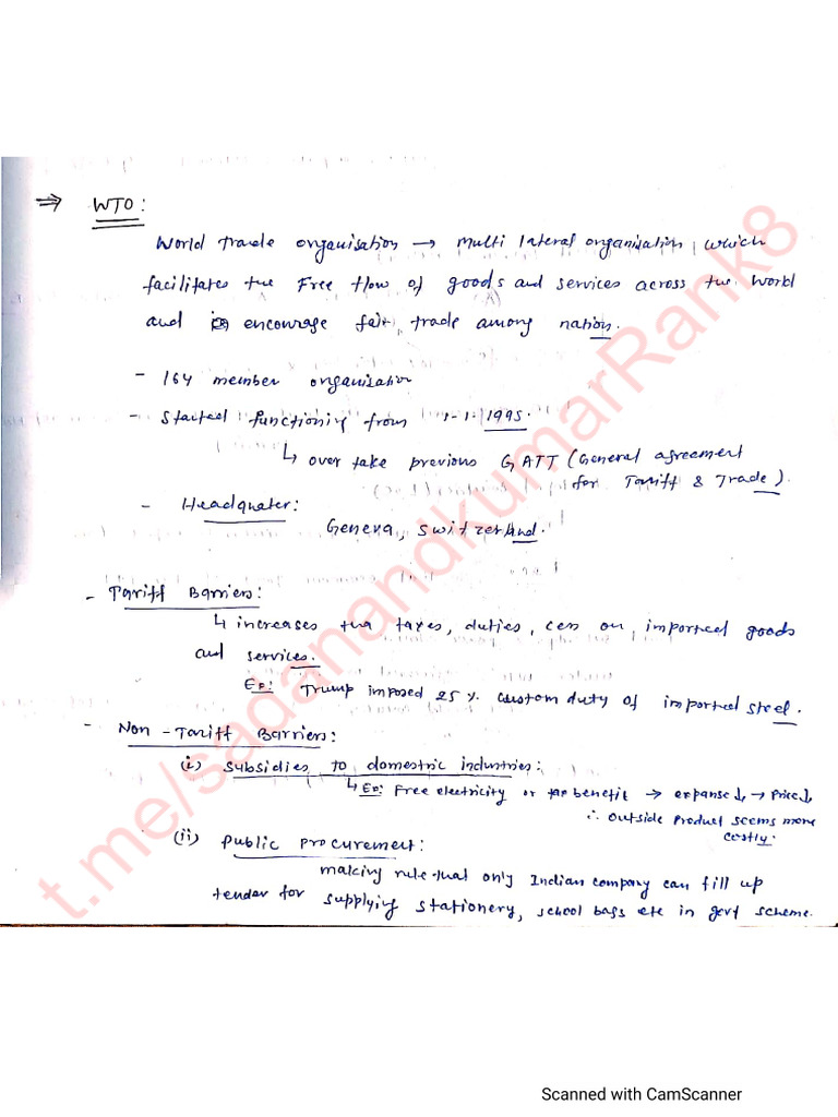 Economy Mains Wto Pdf