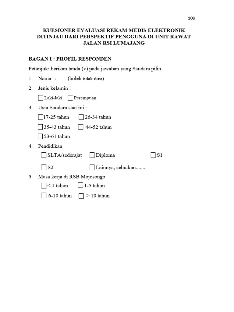 Kuesioner Rme | PDF