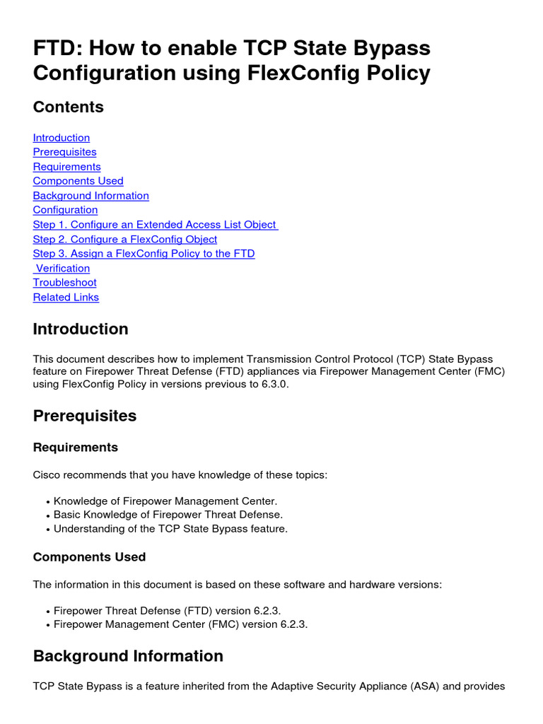 Ftd How To Enable Tcp State Bypass Conf Pdf Transmission Control Protocol Command Line