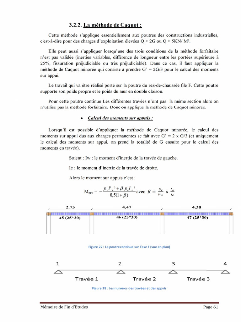 Exemple Poutre Continue (La Méthode de Caquot) 1 | PDF