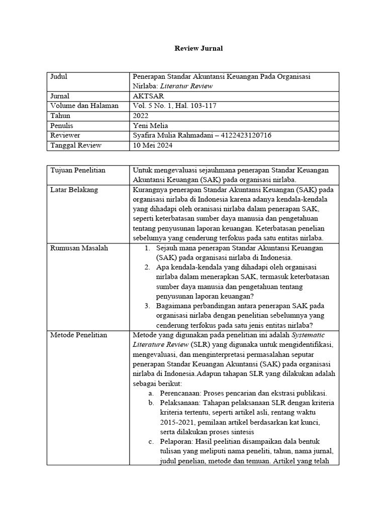 contoh review jurnal | PDF