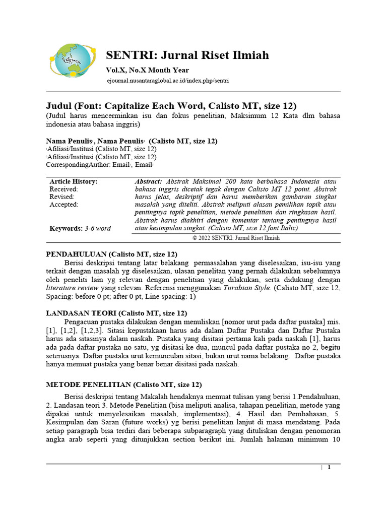 Template SENTRI | PDF | Metode & Bahan Ajar | Sains & Matematika