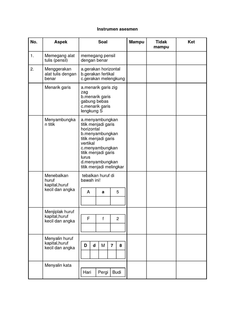 Instrumen Perkembangan-Digabungkan | PDF