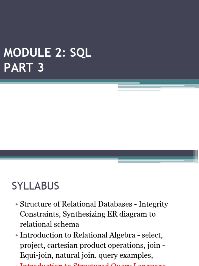 Module 2 Part3 | PDF | Relational Database | Sql
