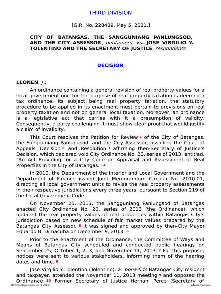 RPT Ordinance 2021 | PDF | Taxes | Property Tax