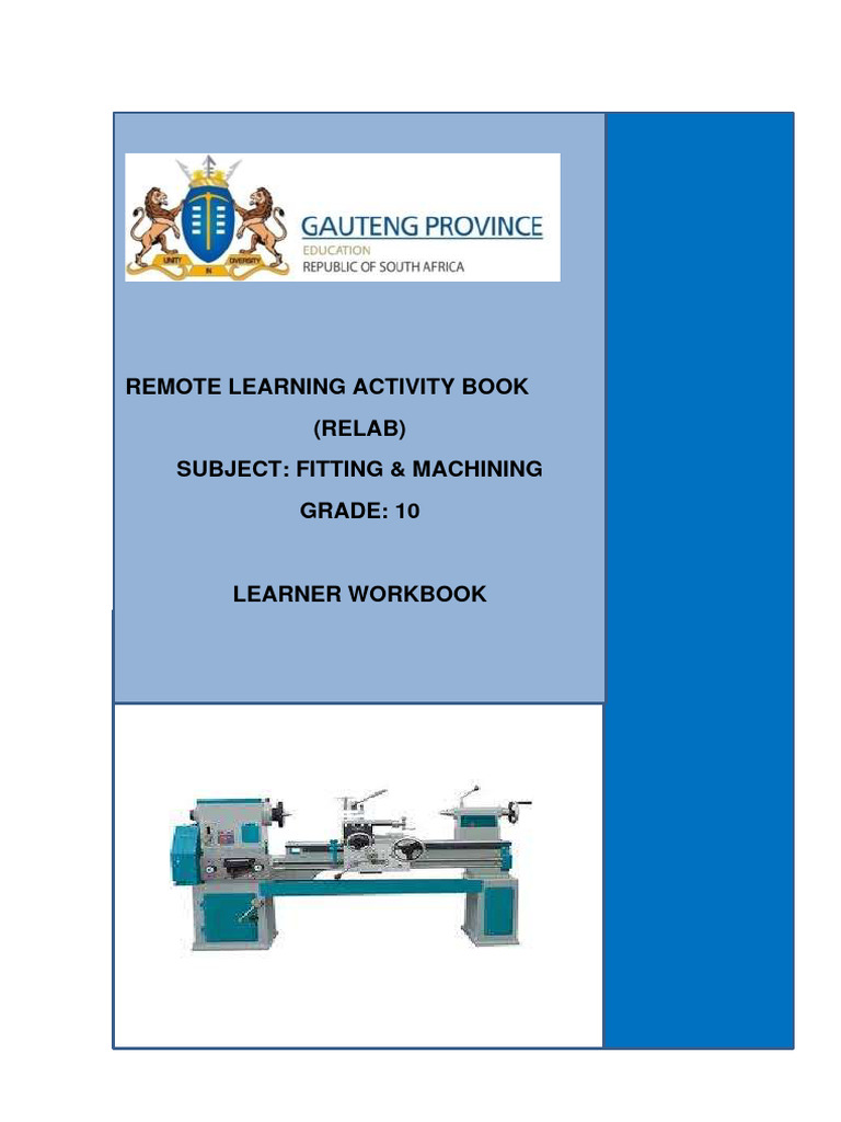Fitting Machining Grade 10 HOMEWORK - ACTIVIES Final | PDF | Belt (Mechanical) | Screw