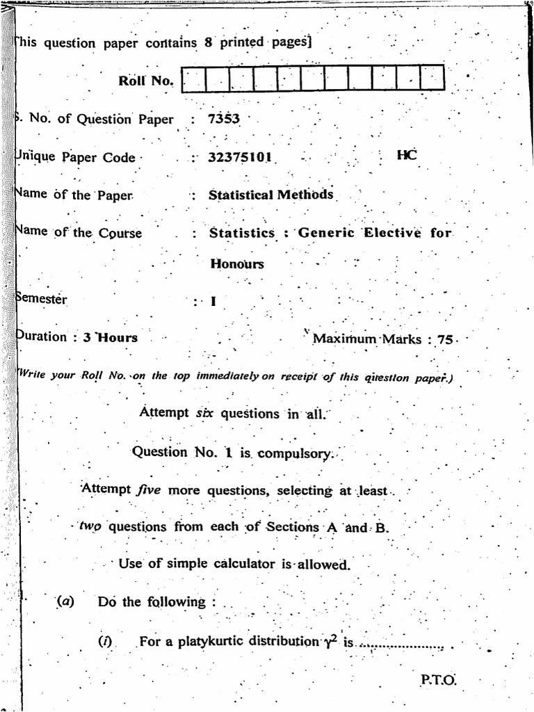 Statistical Methods | PDF