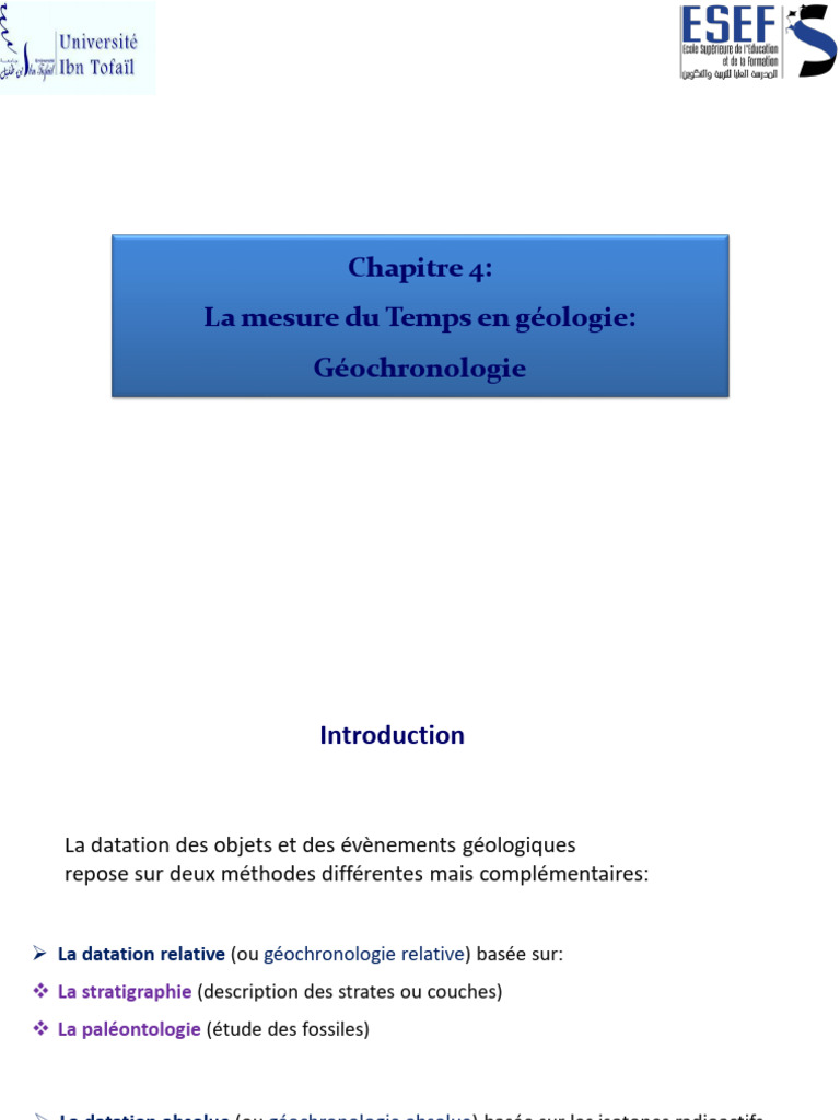Géochronologie et principes stratigraphiques | PDF | Stratigraphie ...
