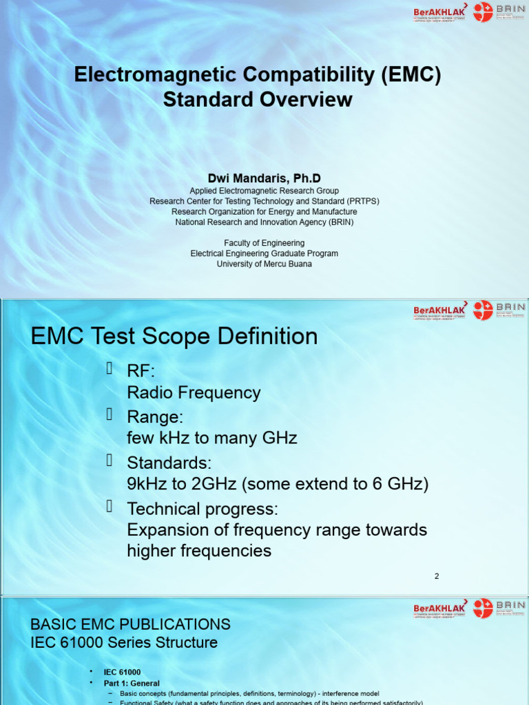 EMC Standard Overview | PDF | Electromagnetic Compatibility | International Electrotechnical ...