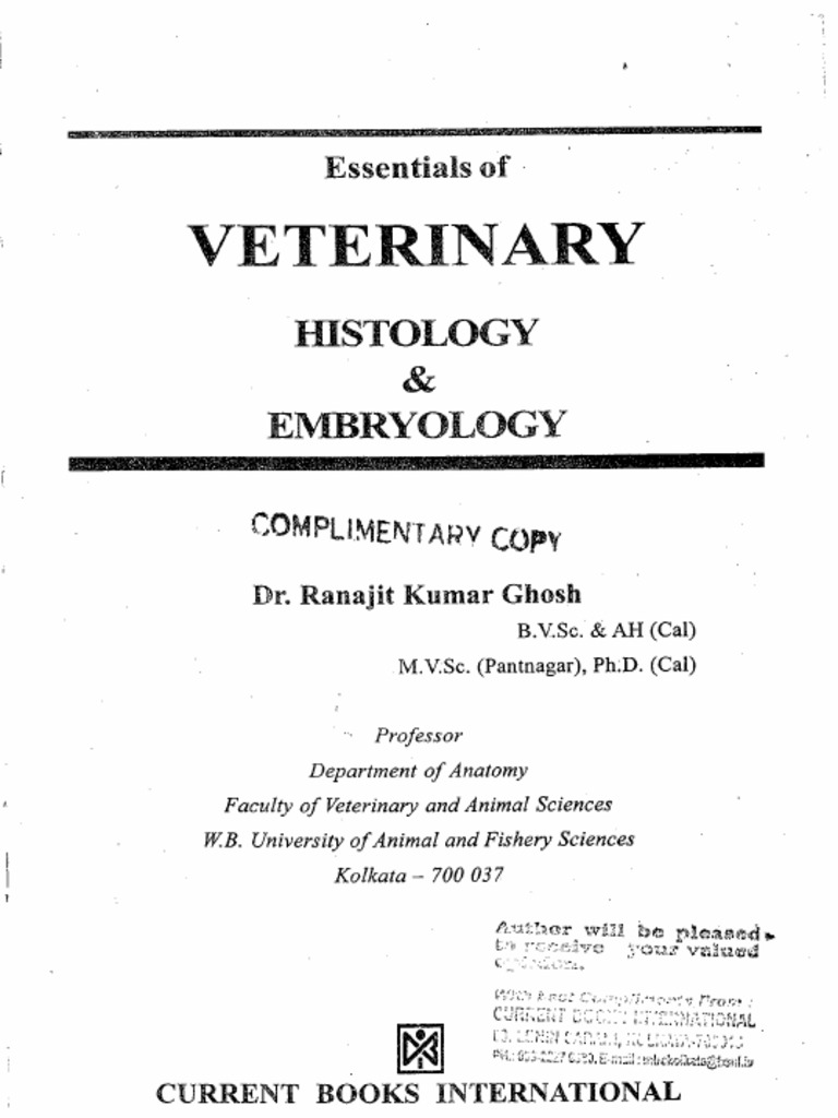 Veterinary Histology and Embryology Essentials | PDF