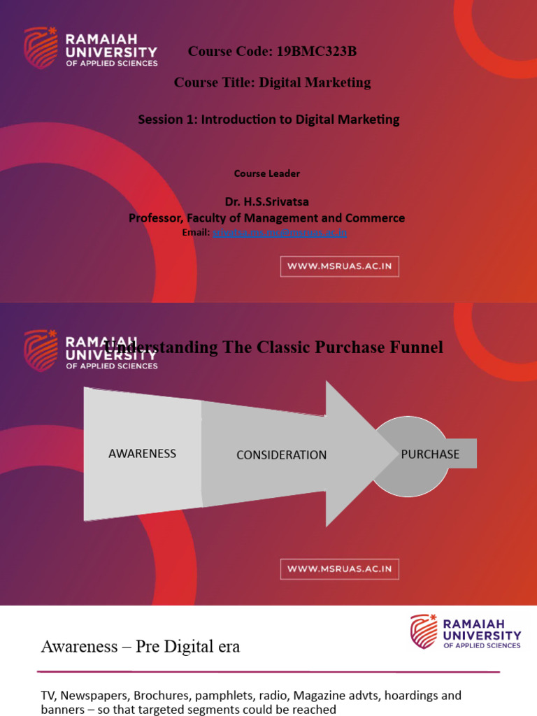 Session 1 - Digital Marketing - Introductory Session | PDF | Digital Marketing | Marketing