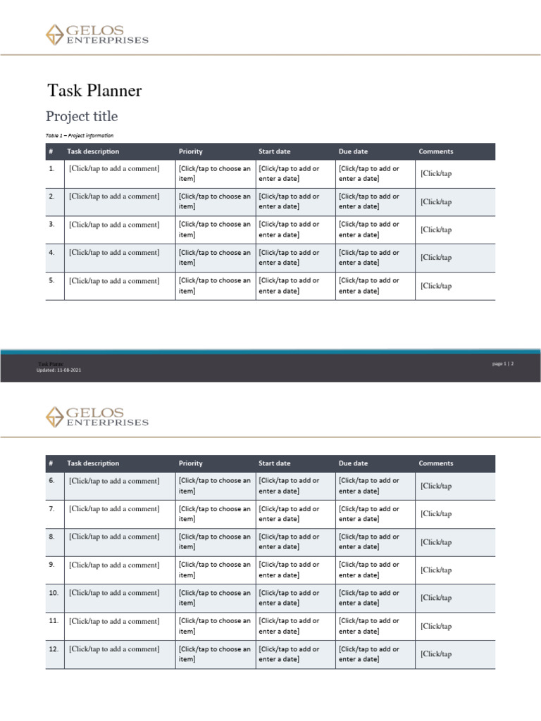 GE Task-Planner Template | PDF | Software | Computing