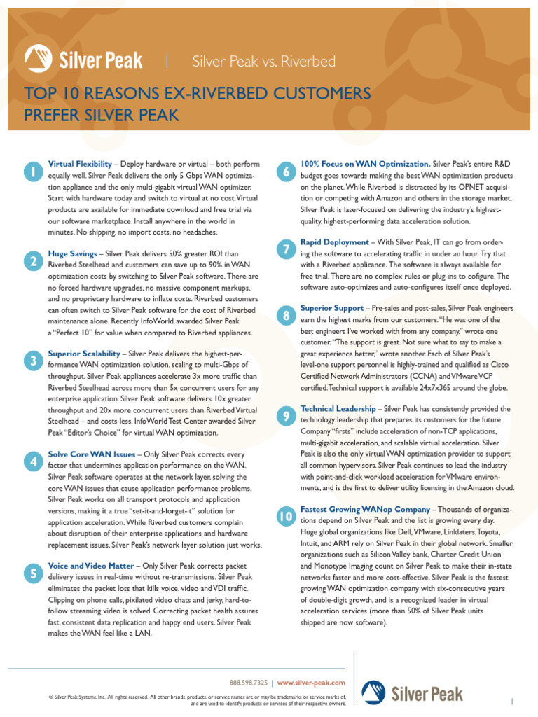 Ex-Riverbed Users Choose Silver Peak | PDF | Scalability | Cisco Certifications