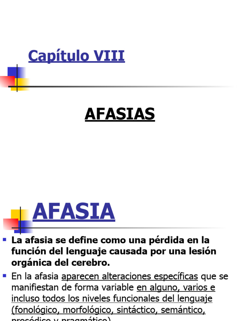Capítulo VIII Afasias | PDF | Afasia | Neurociencia