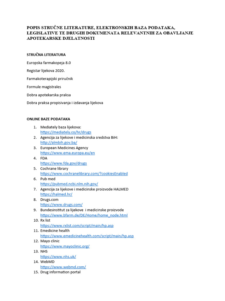 Popis Stručne Literature | PDF