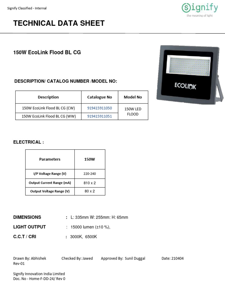 150W Flood Light | PDF | Electrical Engineering | Electricity