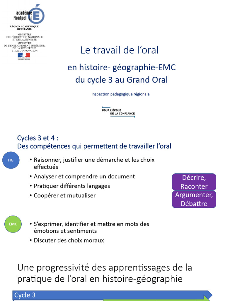 Parcours de L'oral en HG EMC | PDF | Pédagogie | Enseignement des Arts libéraux