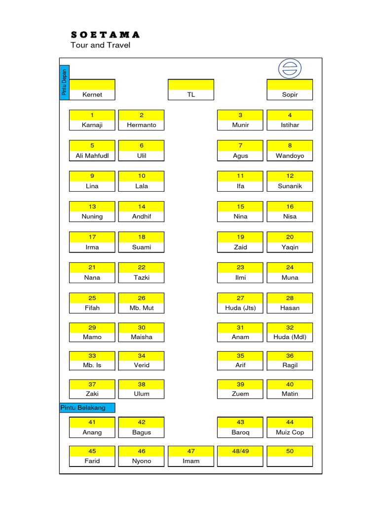 Denah Bus Family Gathering | PDF