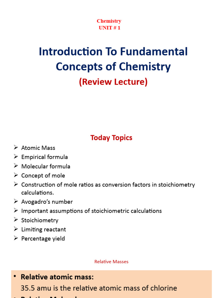 UNIT-1 Basic Concepts of Fundamental Chemistry | Download Free PDF ...