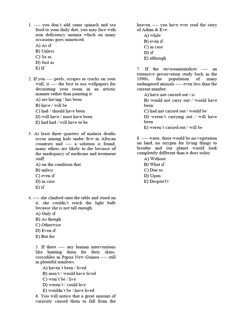 if clause test 2 | PDF