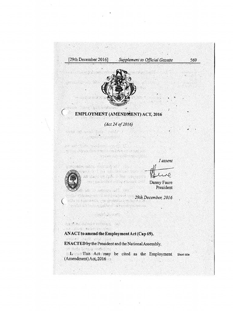 Employment Amendment Act 2016 Summary | PDF | Employment | Working ...
