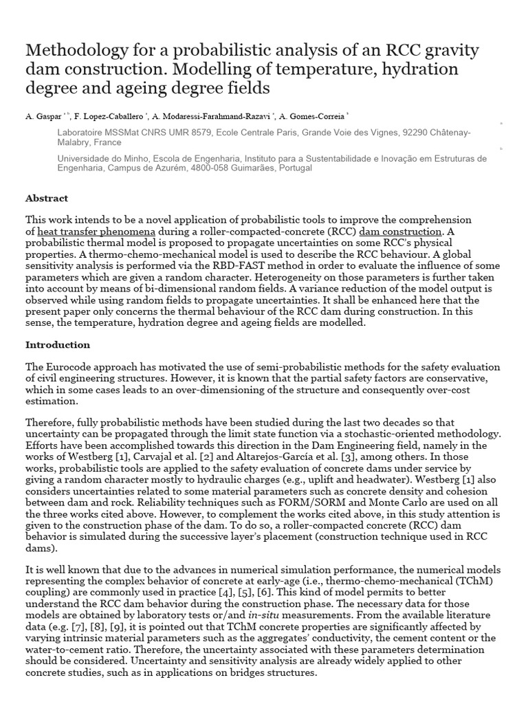 RCC Dam Construction Analysis | PDF | Sensitivity Analysis | Concrete