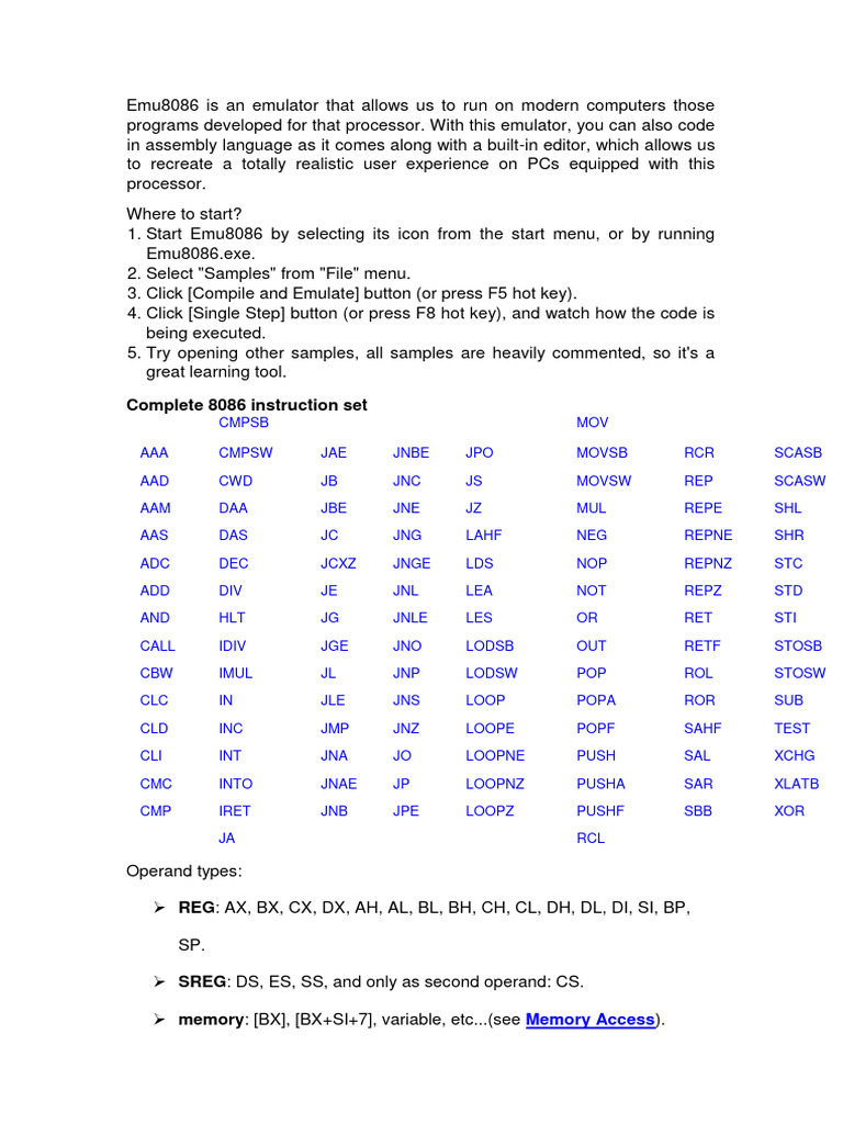 Emulator Guide | Download Free PDF | Integer (Computer Science) | Computer File