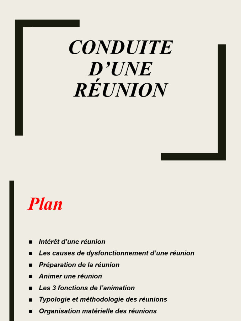 Conduite Efficace d'une Réunion | PDF | Créativité