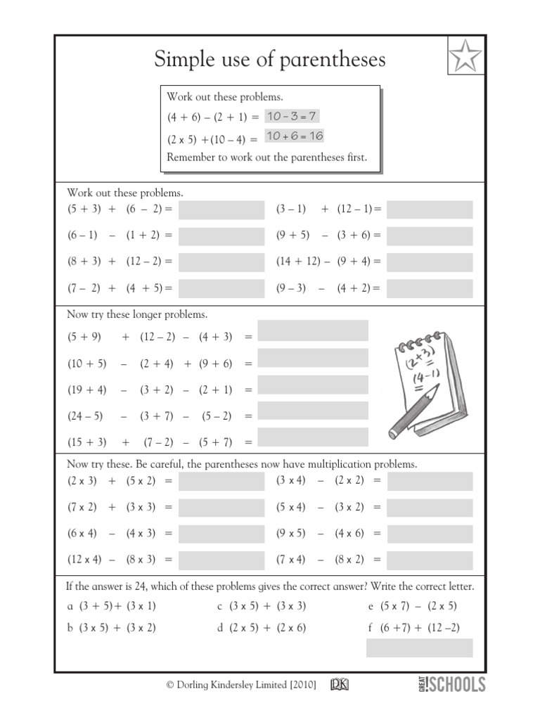 Calculating With Brackets Worksheet | PDF | Bracket | Mathematics