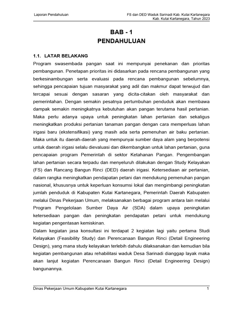 BAB 1 Pendahuluan FS Dan DED | PDF