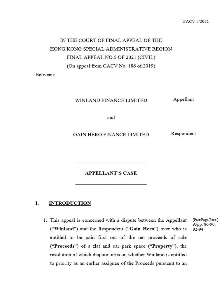 WINLAND FINANCE LIMITED Judgment | PDF | Assignment (Law) | Security ...