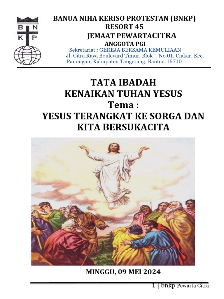Tata Ibadah Minggu 09 Mei 2024 Kenaikan Isa Al Masi-1 | PDF | Agama ...