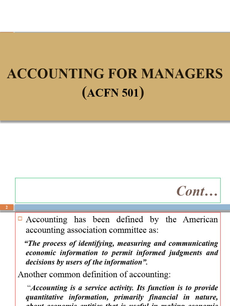Introduction to Accounting for Managers | PDF | Partnership | Taxes