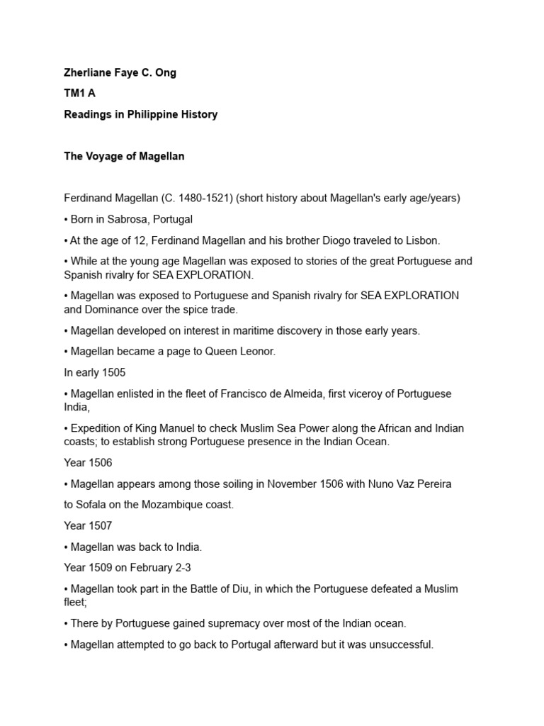 Magellan's Voyage RPH. | Download Free PDF | Age Of Discovery | Field Research