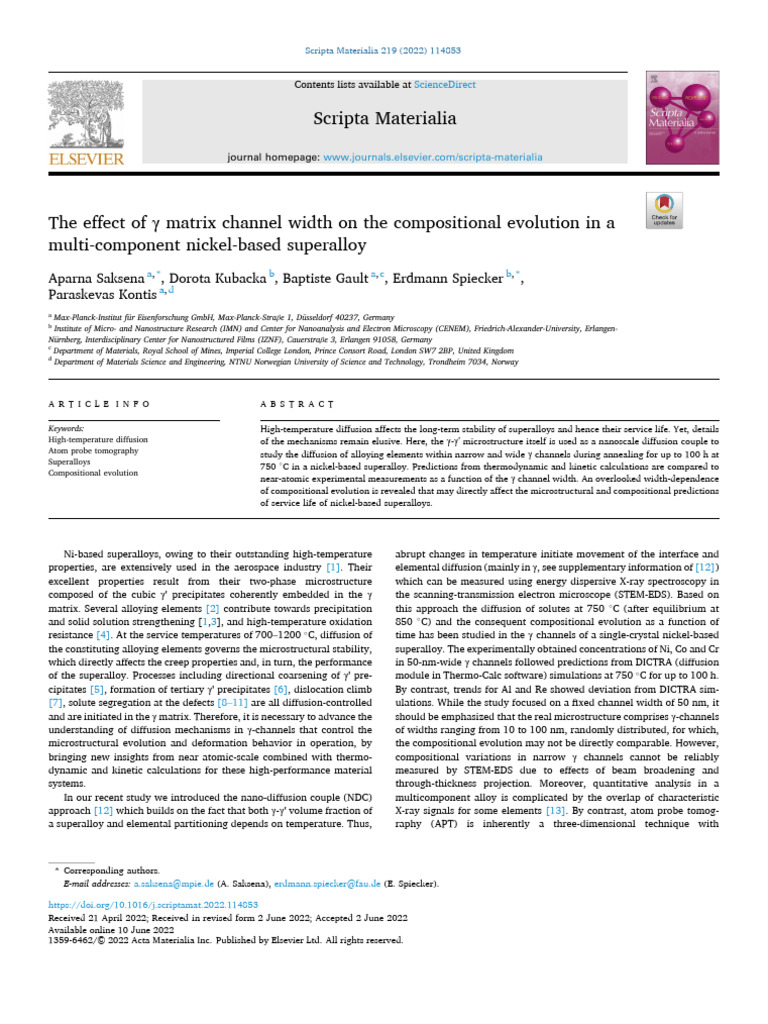 Aparna - Matrix Channel Width Effect On Composition in SA | PDF | Physical Sciences | Applied ...