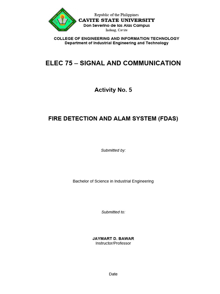 Activity No. 5 Fire Detection and Alarm System | PDF | Grammar | Information