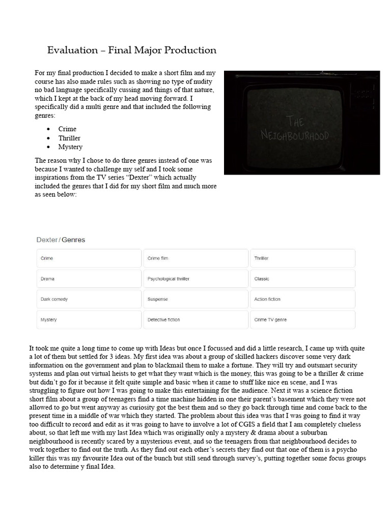 evaluation final | PDF | Mystery Film