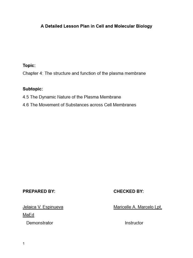 Cell and Molecular Biology - DLP | PDF | Cell Membrane | Osmosis