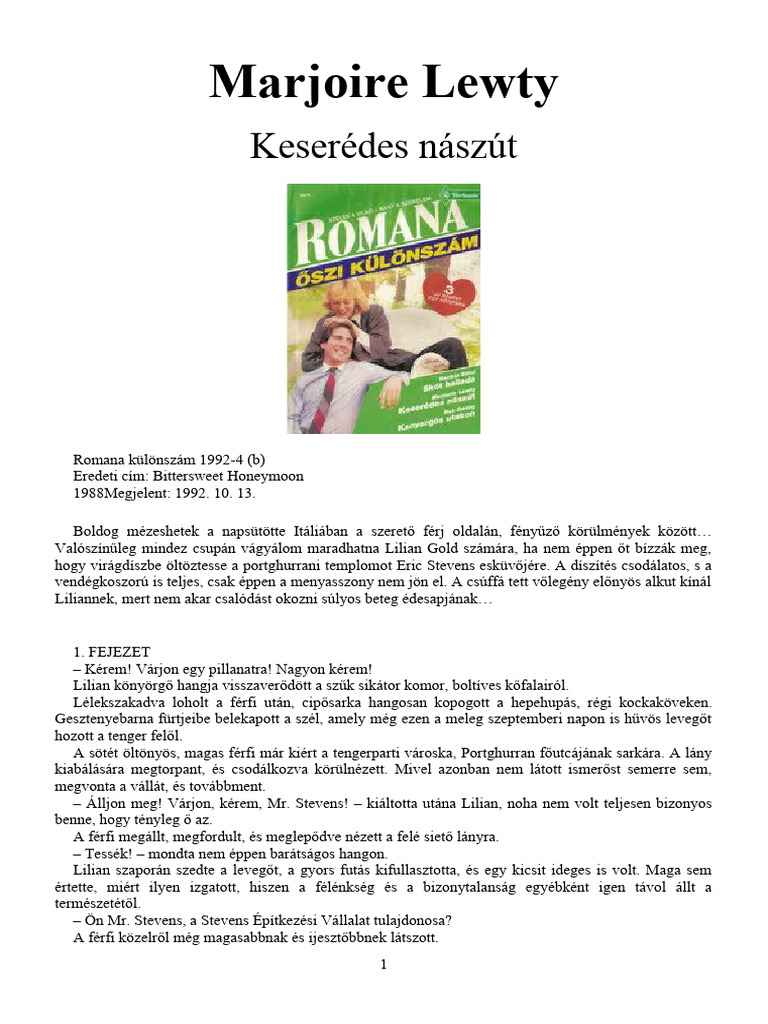 RKSZ 1992-4 B - Marjoire Lewty - Keserédes Nászút | PDF