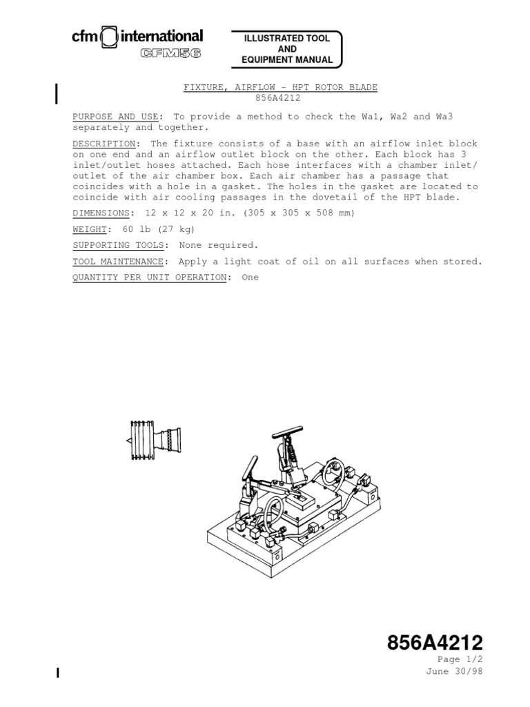 Airflow Fixture Manual for HPT Blades | PDF