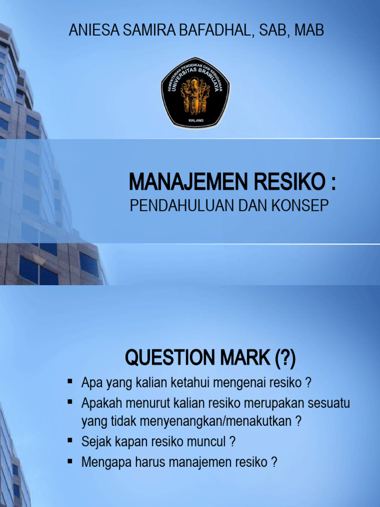 Manajemen Resiko Aniesa Manrisk | PDF | Komputer