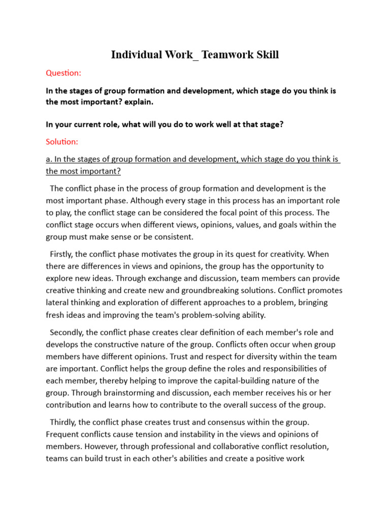 INDIVIDUAL-WORK | PDF | Creativity | Conflict Resolution