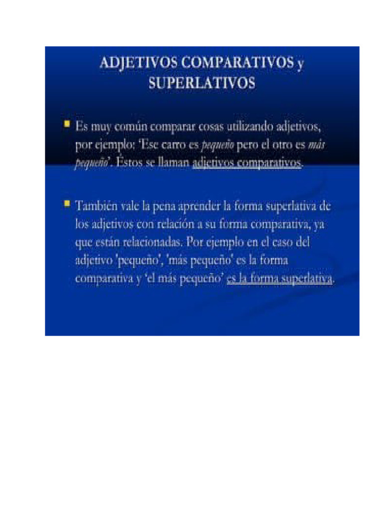 Fichas De Adjetivos Comparativos Y Superlativos Pdf