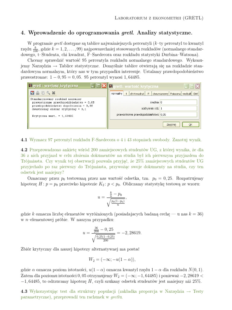 Wprowadzenie Gretl 1 | PDF