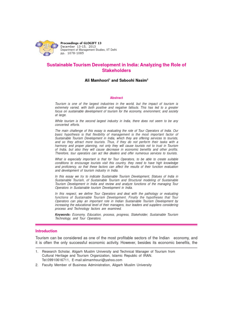 Sustainable Tourism Development | PDF | Sustainability | Tourism